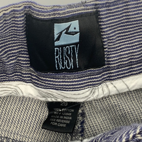 Rusty | Shorts | Rusty Mens Striped Shorts Blue Plaid | Poshmark